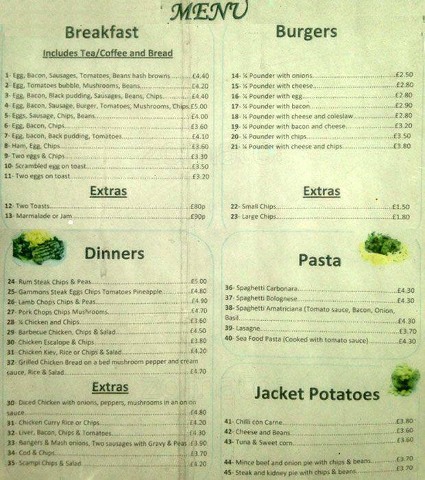 Menu at Piggies Sandwich Bar, London, 113 Falcon Rd