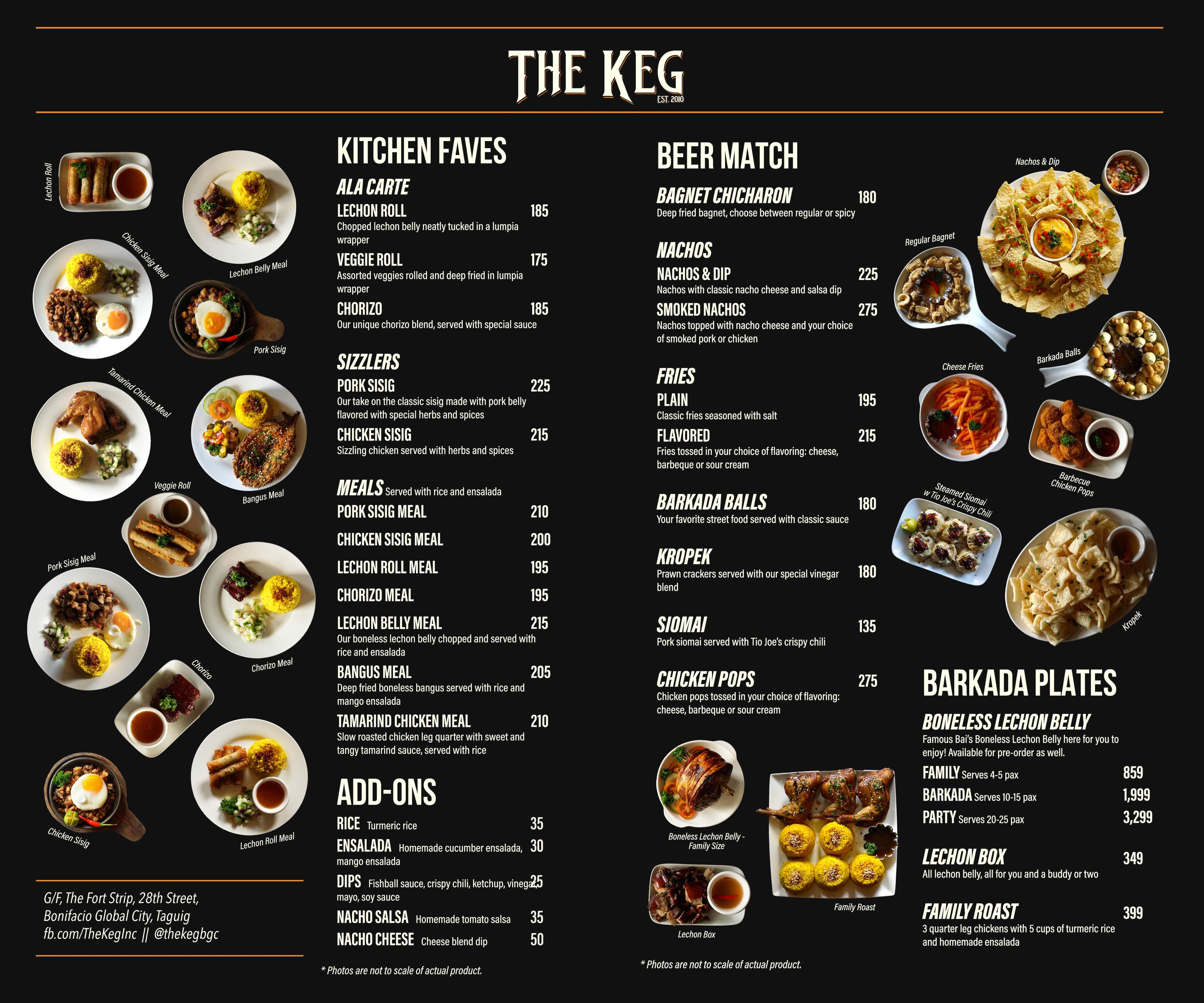 Menu at The KEG restaurant, Taguig, G2XX+VCR