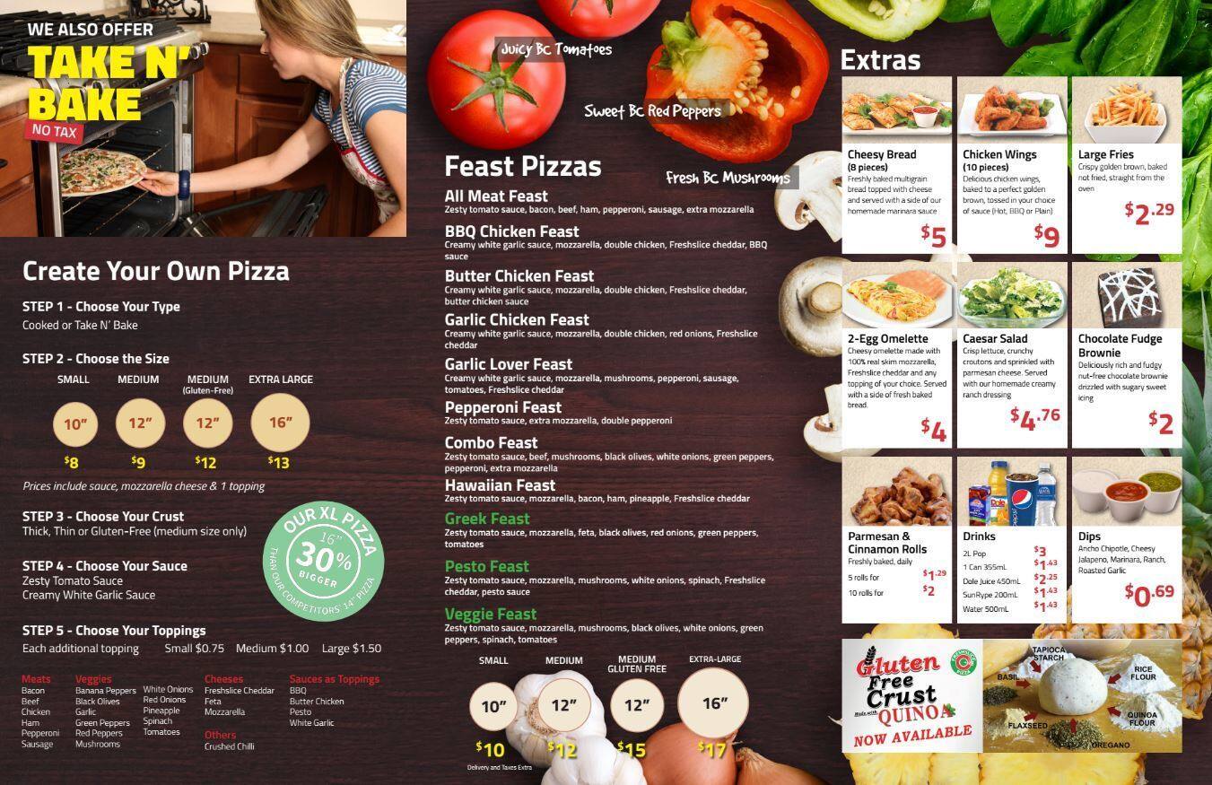 Slice Pizza Menu