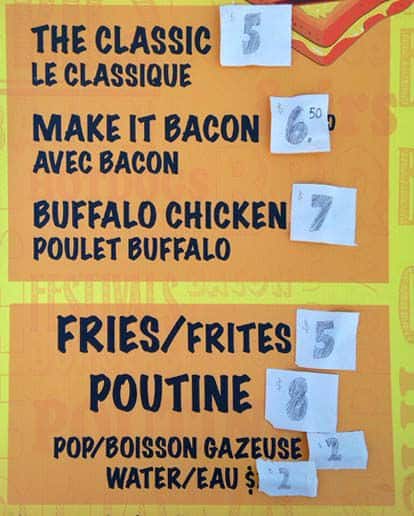 Menu at Grilled Cheeserie, Ottawa