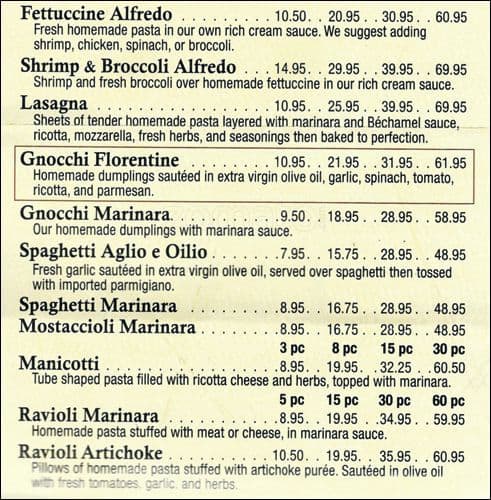 Menu at White Cottage pizzeria, Wood Dale