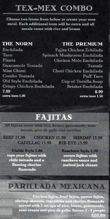 Menu at 7 Salsas restaurant, Irving, N MacArthur Blvd #100
