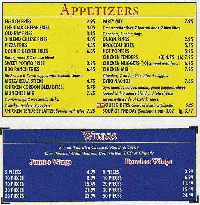 Menu at Double Decker Pizza pizzeria, Glenolden