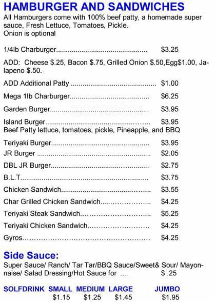 Beaverton Charburger Menu, Menu for Beaverton Charburger, Beaverton ...