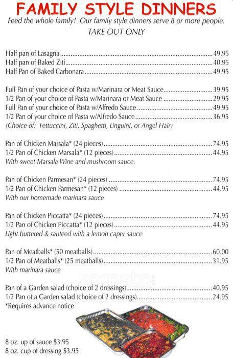Menu at Rossini's Italian Restaurant, Indian Trail, E Independence Blvd A