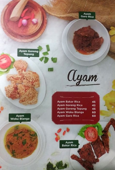Menu at Sarang Oci restaurant, Jakarta, Apartemen Sahid Sudirman ...
