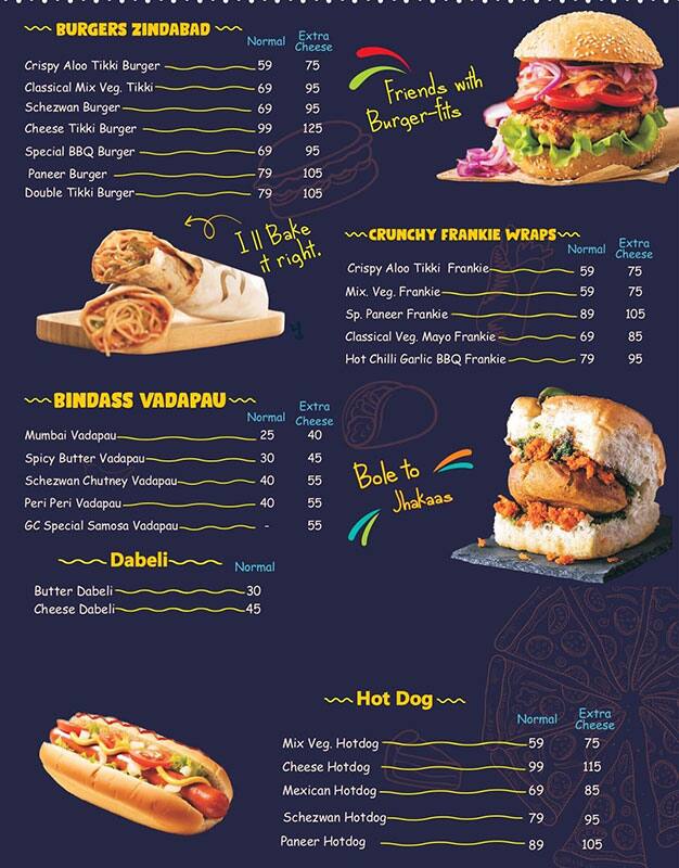 Menu of Green Chillies, Naroda, Ahmedabad