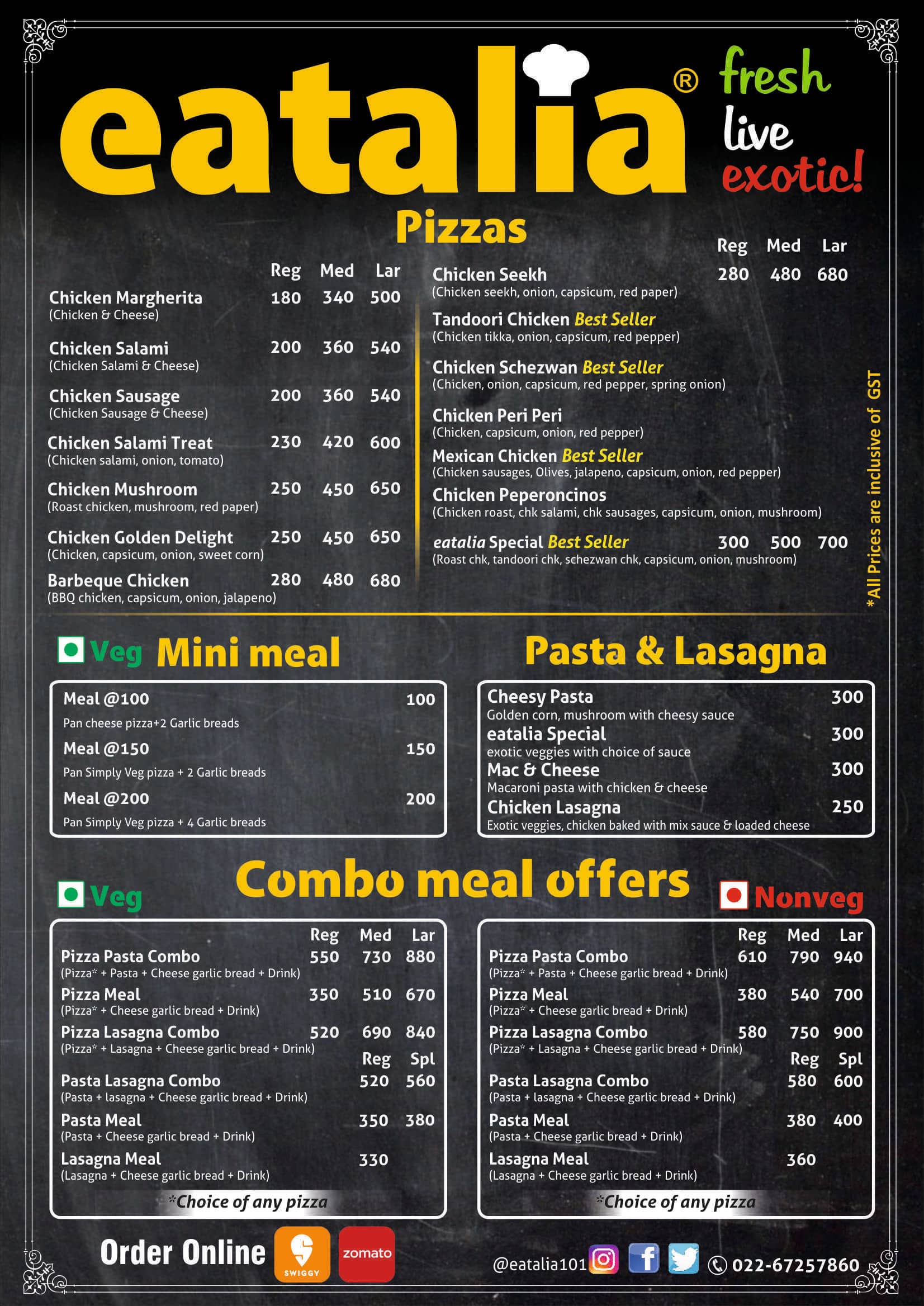 Menu at Eatalia, Mumbai, Growel's 101 Mall