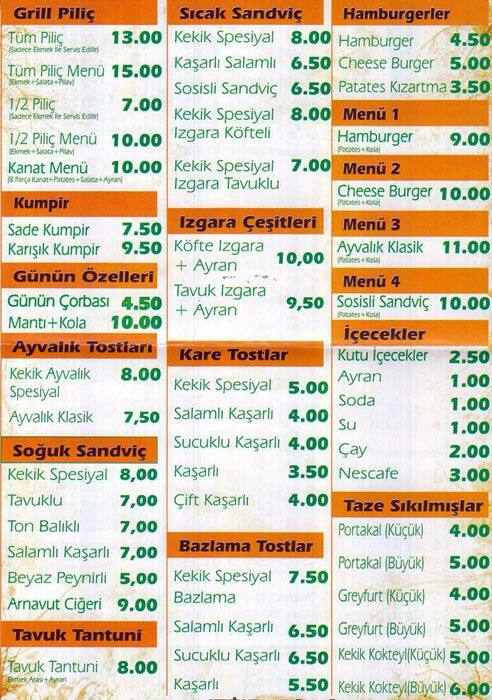 Menu at Kekik, Ankara, Mesnevi Sokağı No:20 D:C