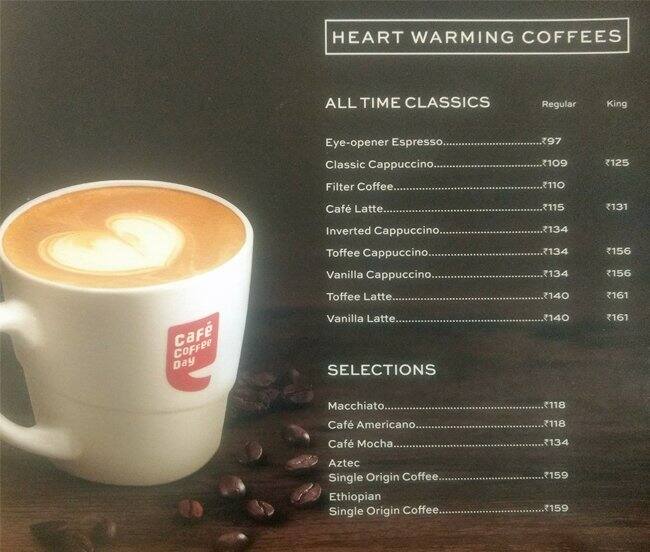 Cafe Coffee Day Menu, Menu for Cafe Coffee Day, Kanchipuram District ...
