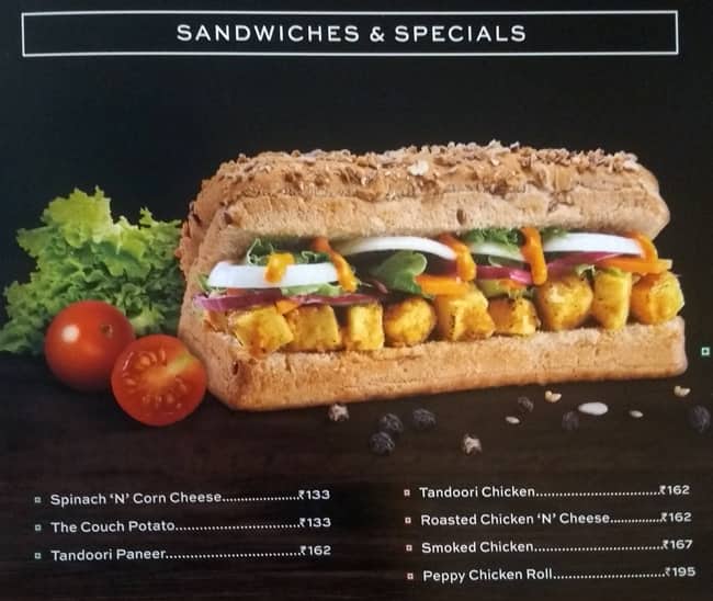 Menu at Café Coffee Day, Chennai, 10