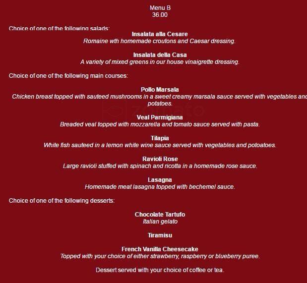 Menu at Grano Ristorante restaurant, Mississauga, 285 Enfield Pl Unit R-108