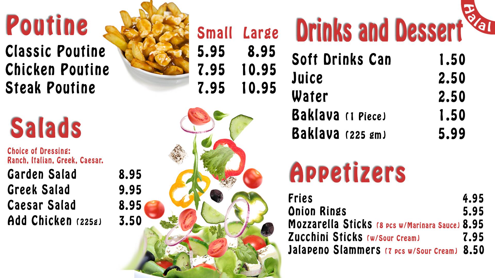 Menu at Crispy's Resto Grill restaurant, Ottawa