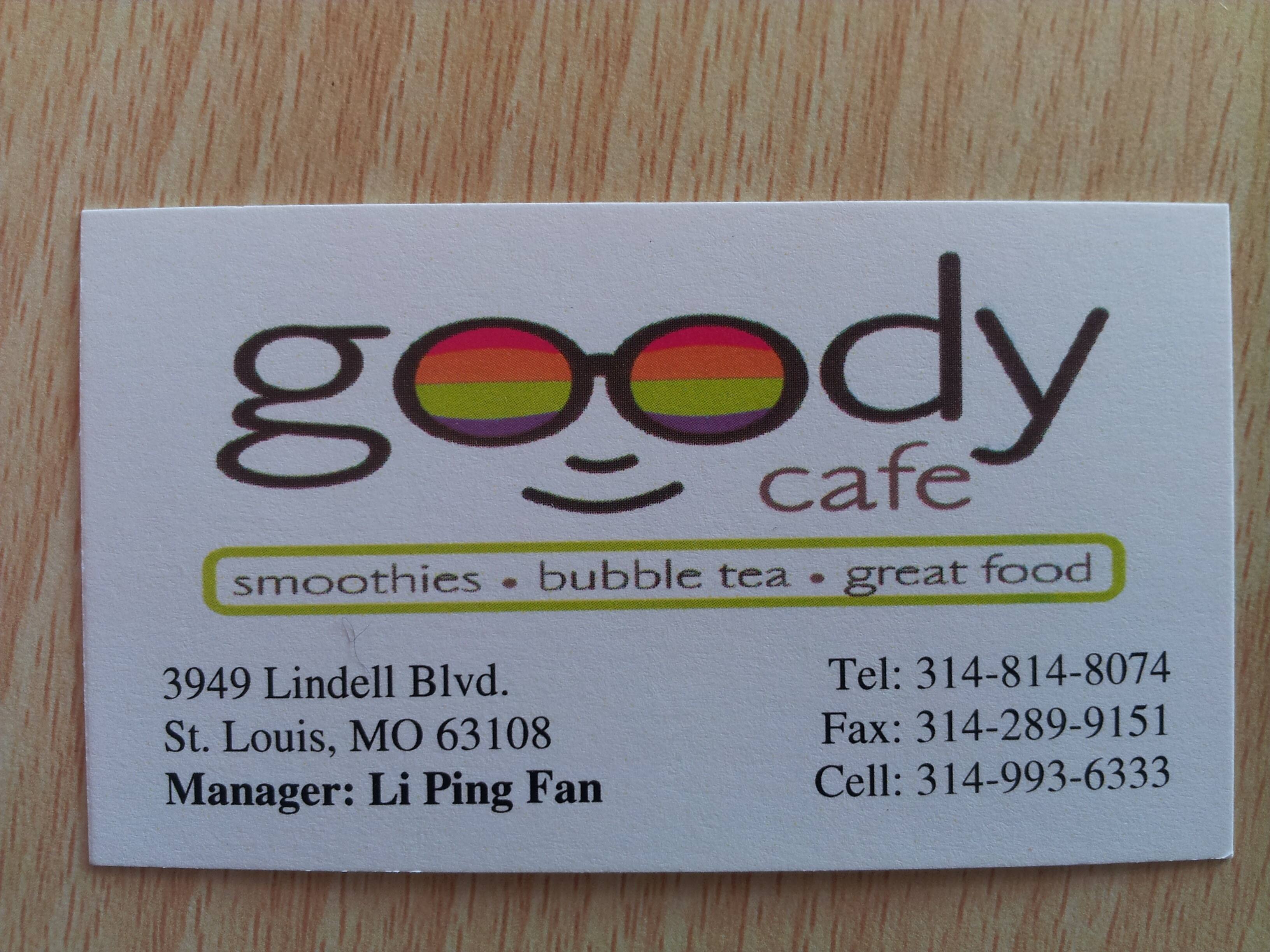 Menu at Goody Cafe, St. Louis