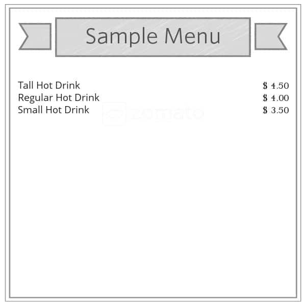 Menu at Woolworths Meadowbrook cafe, Meadowbrook