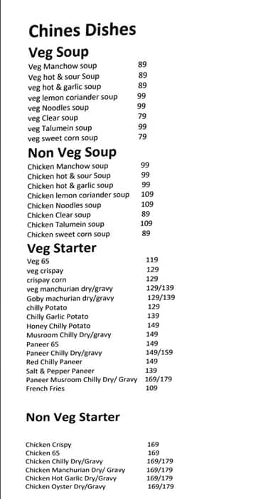 Menu of Sk Spice, Sakinaka, Mumbai
