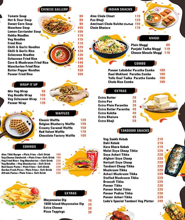 Menu of # Ludo Cafe, By Pass Road (South), Indore
