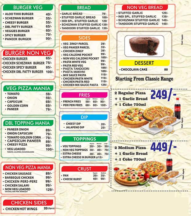 Menu at Hindi Festivals, Delhi