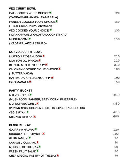 Menu of Planet Barbeque - #6 Hotels, Saibaba Colony, Coimbatore