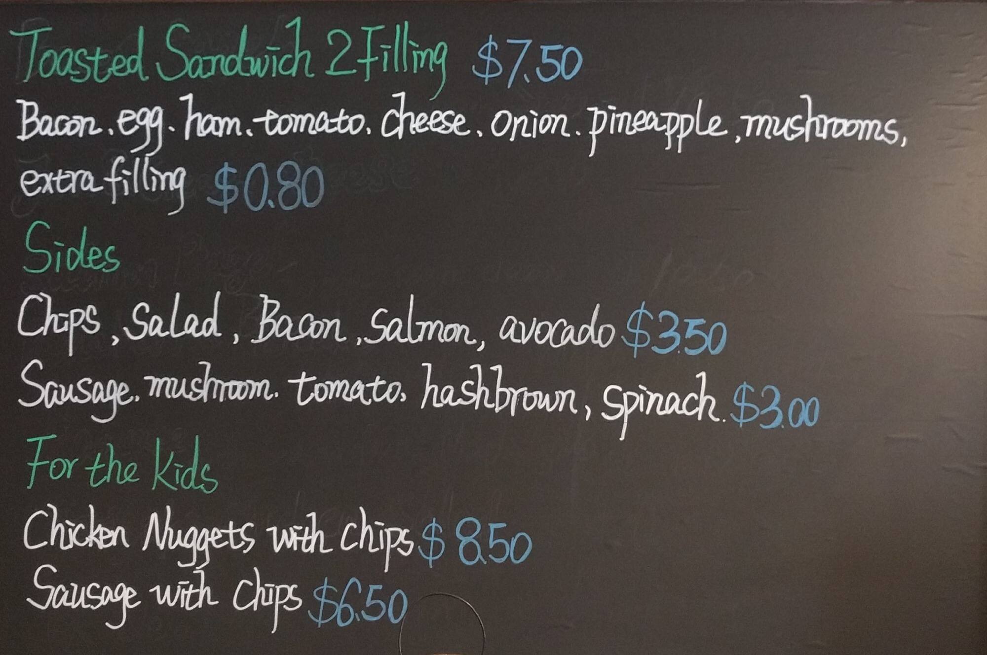 Menu at Farm House Cafe, Orewa, 6 Hillary Square
