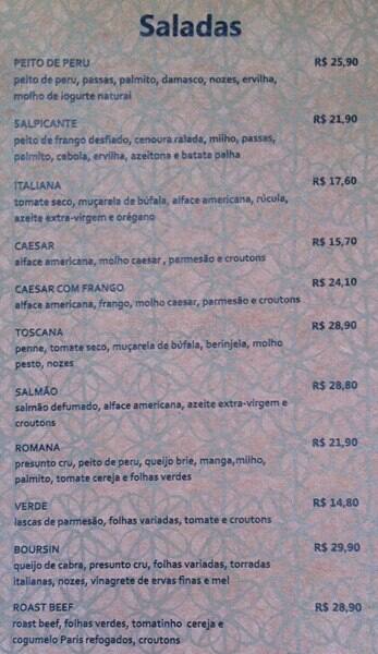 Menu em Cafeína Copacabana I, Rio de Janeiro, R Constante Ramos