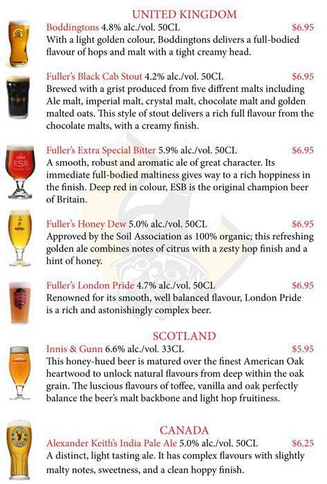 Menu at Village Genius Pub, Toronto