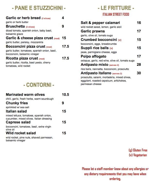 Menu at Al Martino's Italian Restaurant & Pizzeria, Panania