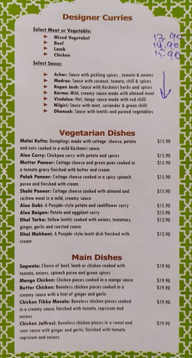 Menu at Sheesh Mahal Indian Restaurant, Moorooka, 1b/398 Tarragindi Rd