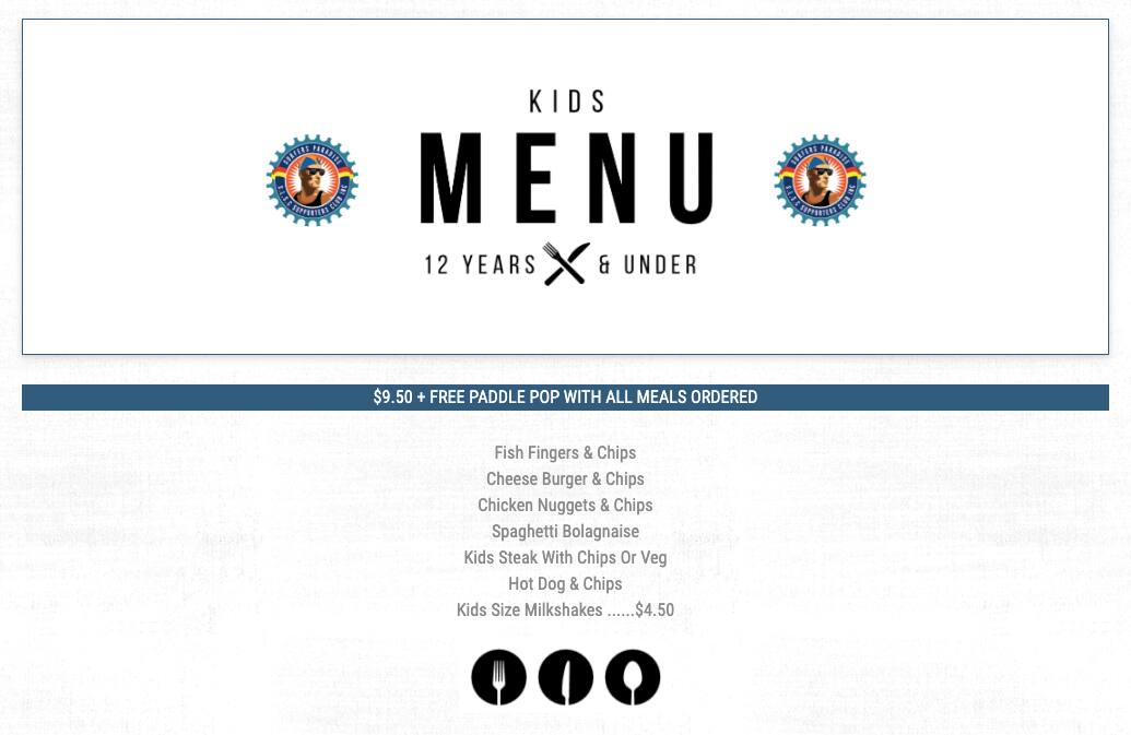 Menu at The Surf Club Surfers Paradise, Surfers Paradise, Cnr The ...