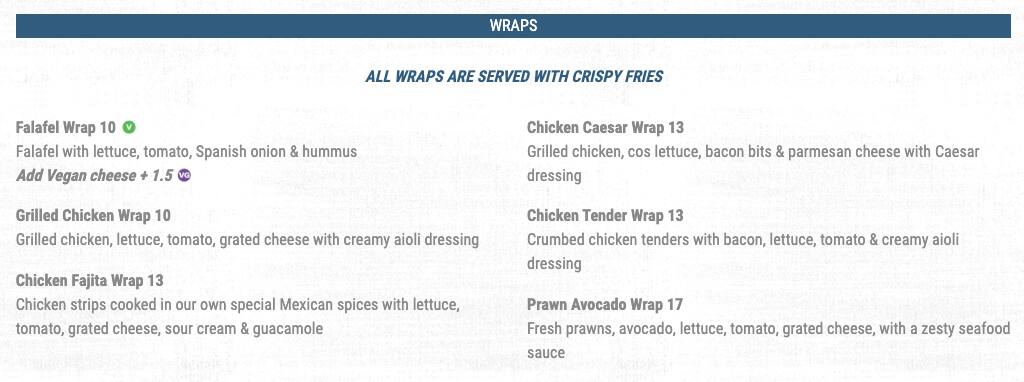 Menu at The Surf Club Surfers Paradise, Surfers Paradise, Cnr The ...