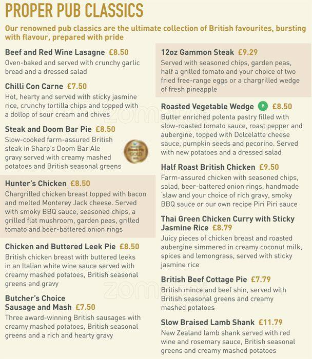 Menu at Queen Adelaide pub & bar, Ewell, 272 Kingston Rd