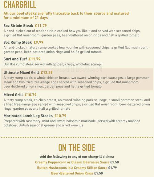 Menu at The Queen Adelaide pub & bar, Ewell, Surrey