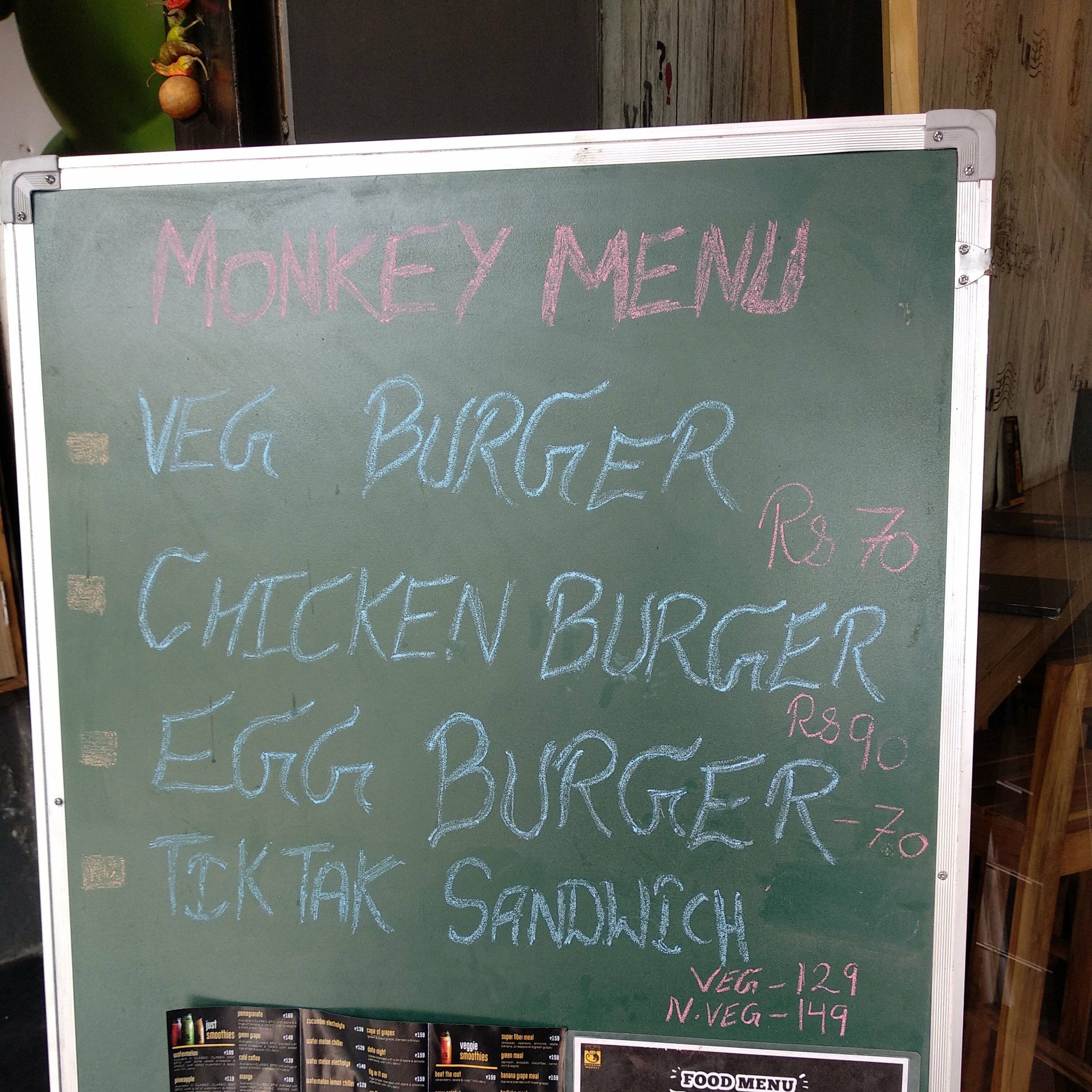 Menu at Drunken Monkey, Jalandhar