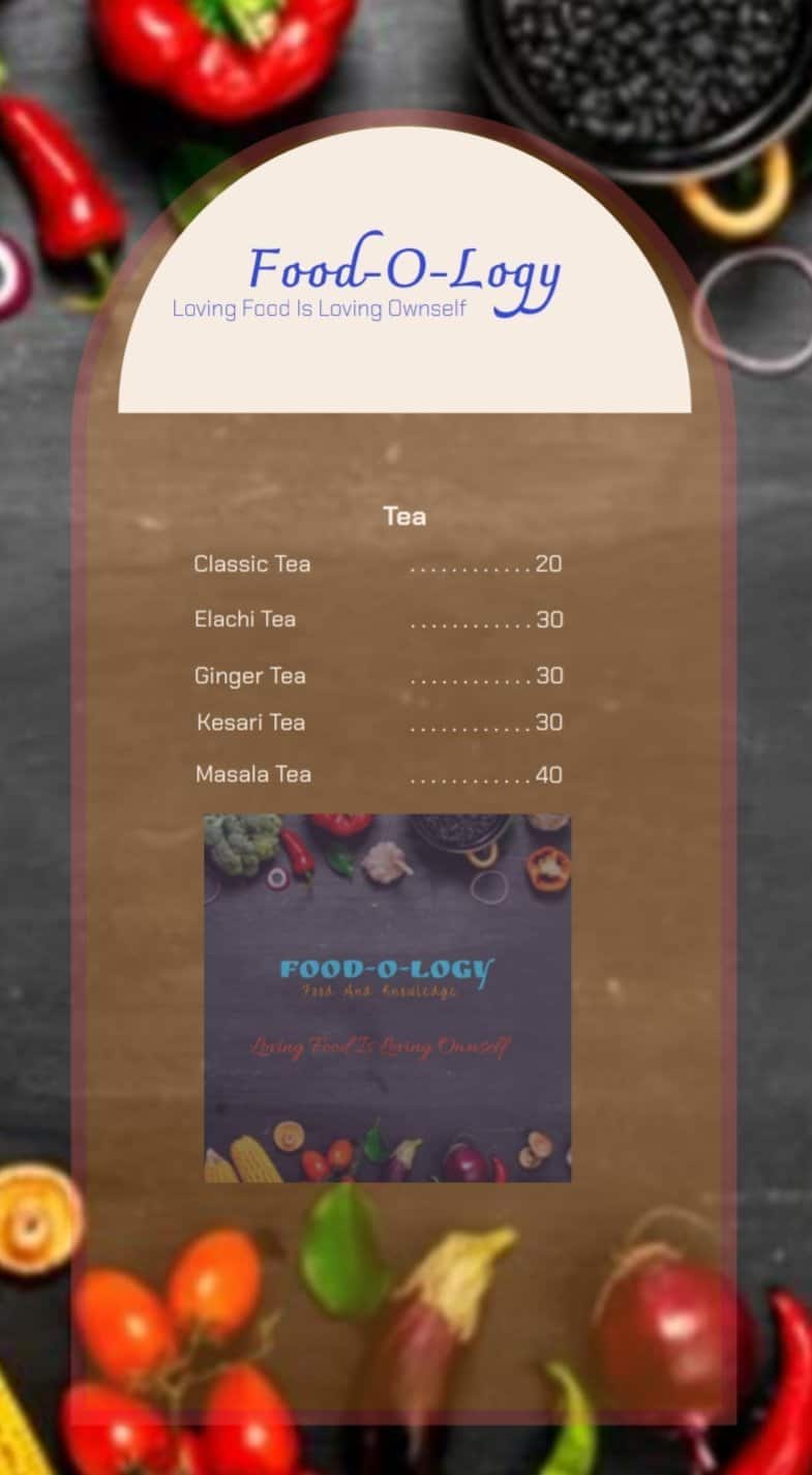 Menu at Food-O-Logy, Udaipur