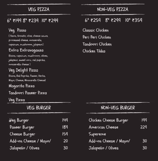 Menu of Tail Gaters Cafe, Khandala, Pune