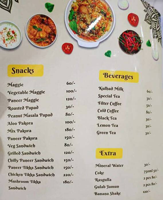 Menu of Noida Kitchen, Sector 72, Noida