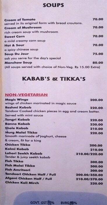 Menu at True Blue Restaurant & Bar, Delhi, 11