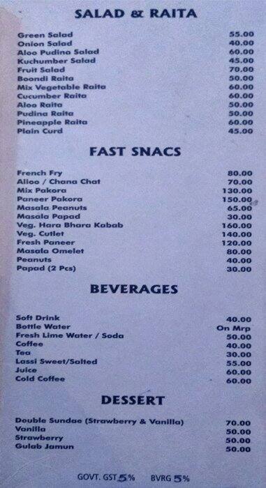 Menu at True Blue Restaurant & Bar, Delhi, 11