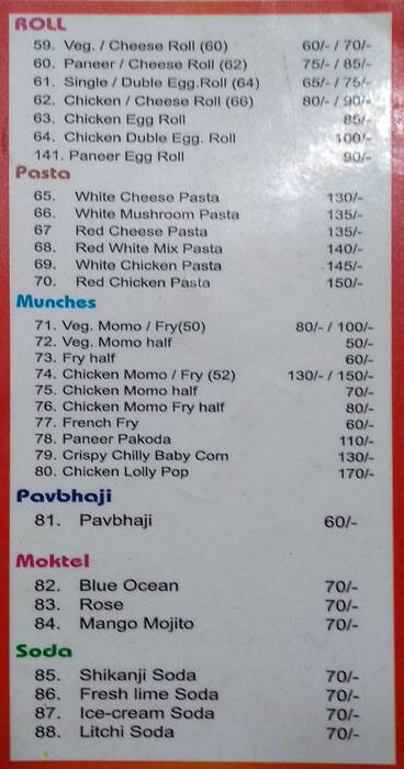 Menu at Sandy's Sandwiches Snacks, Patna, J4M4+HFR