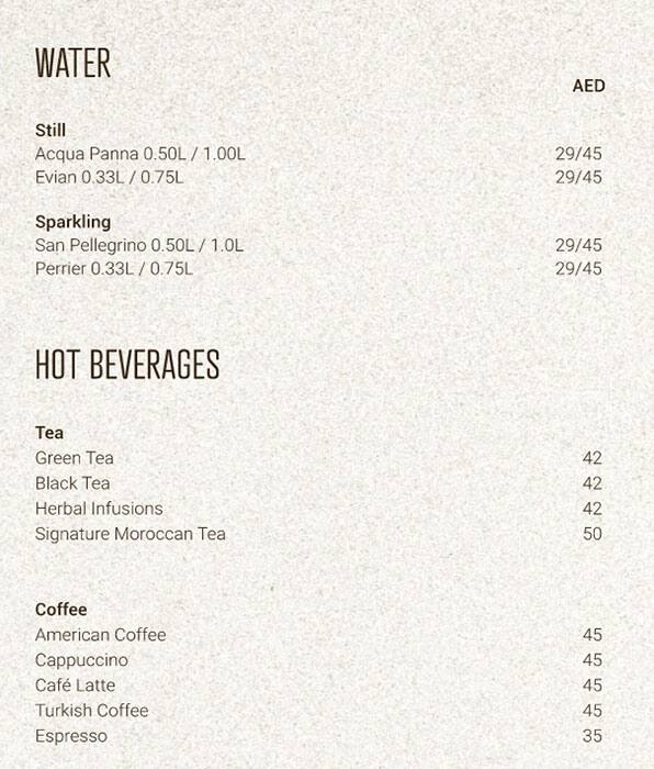 Menu at BBQ Al Qasr, Abu Dhabi