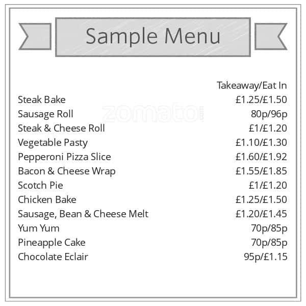Menu at Greggs, Clydebank, 113 Sylvania Way Clydebank Shopping Centre