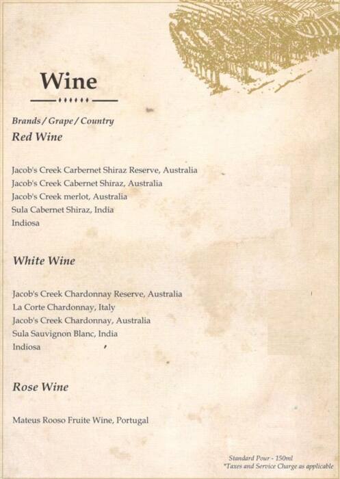 Menu at OVER THE MOON, Hyderabad, Daspalla Hotels