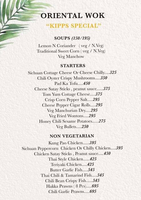 Menu of Kipps Corner, Sarabha Nagar, Ludhiana