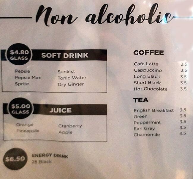 Menu at The Joint pub & bar, Melbourne