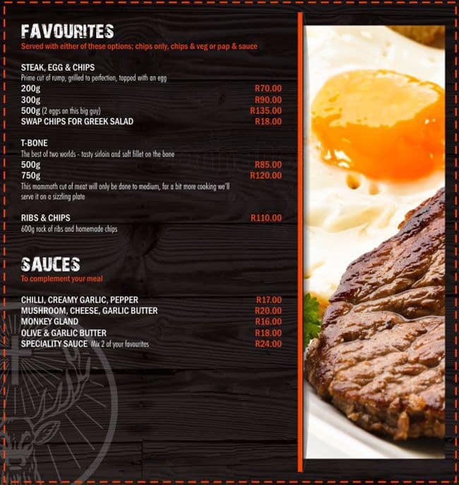 Menu at The Cock & Bull - Restaurant - Accommodation - Pub, Brits