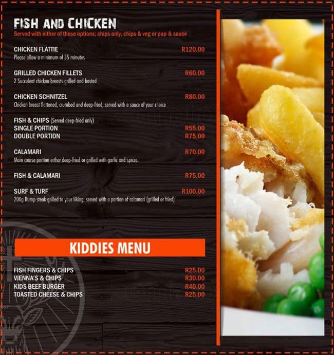 Menu at The Cock & Bull - Restaurant - Accommodation - Pub, Brits