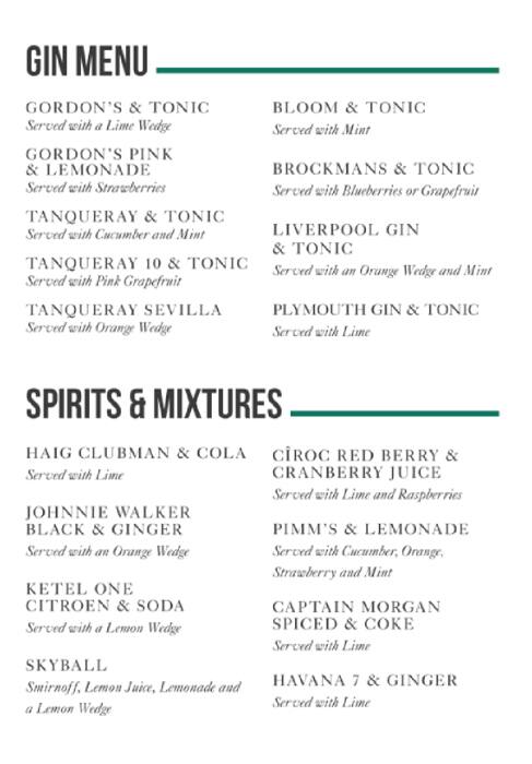 Menu at The Old Bank pub & bar, Liverpool, James St