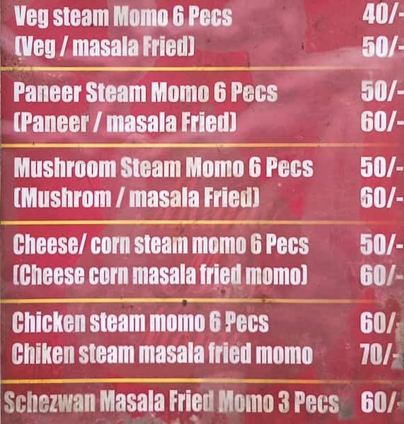 Menu of Mama Mimi Momo, Rajarajeshwari Nagar, Bangalore