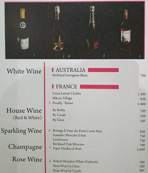 Menu at Prime Angus House Plaza Indonesia steakhouse, Jakarta