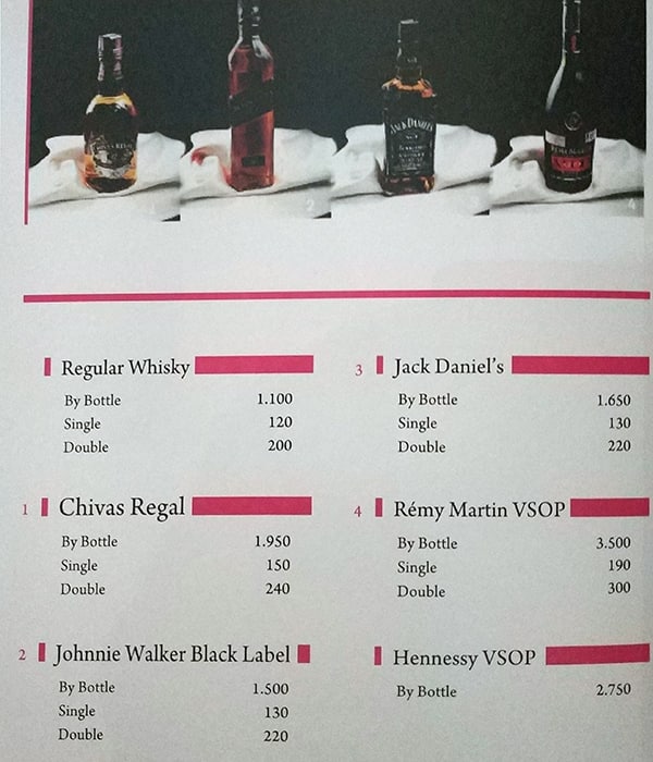 Menu at Prime Angus House Plaza Indonesia steakhouse, Jakarta